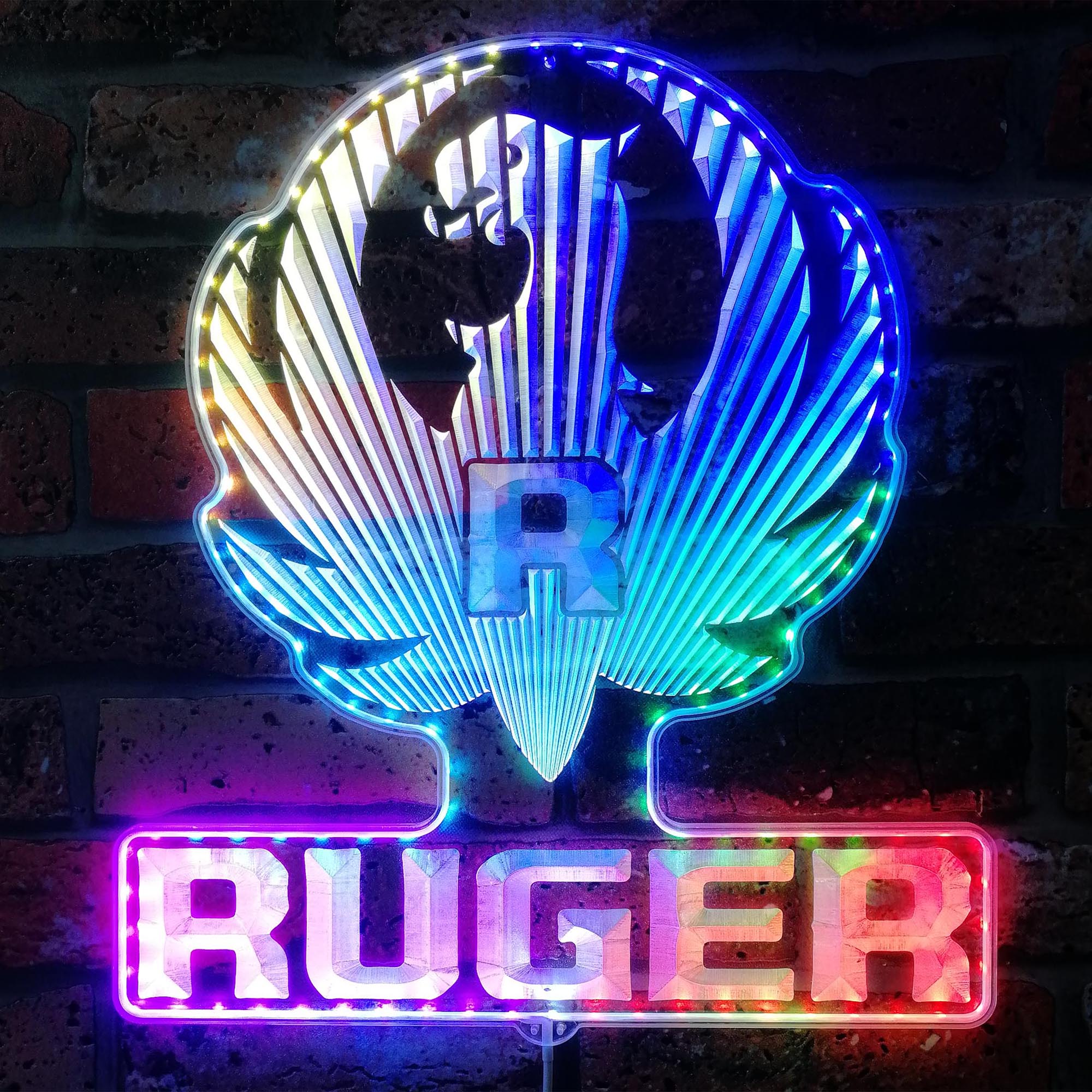 Ruger Logo RGB LED Sign SafeSpecial LED Signs