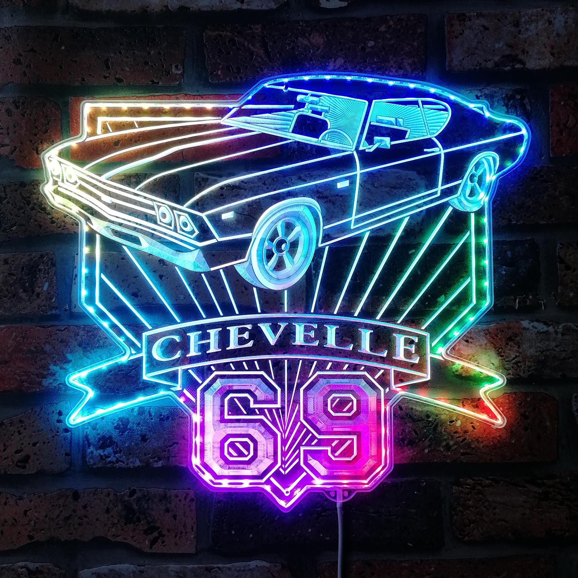 Chevrolet 1969 Chevelle RGB LED Sign SafeSpecial LED Signs